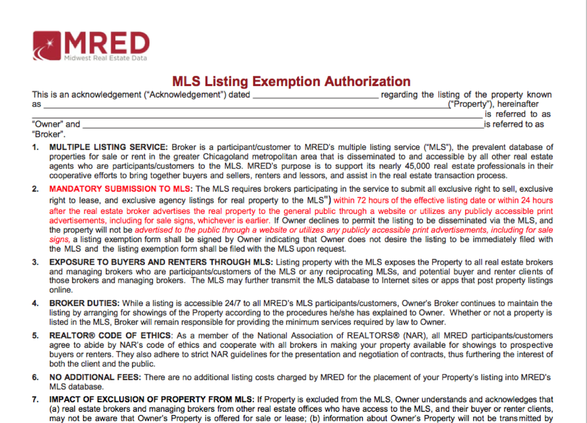 Do you use exempt forms? You’ll want to read this… | MRED Blog